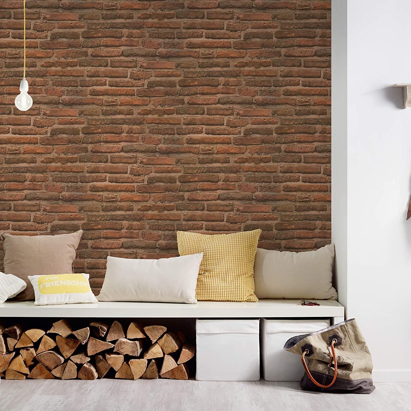 Deco World | Brown Brick Wallpaper | 30747-1