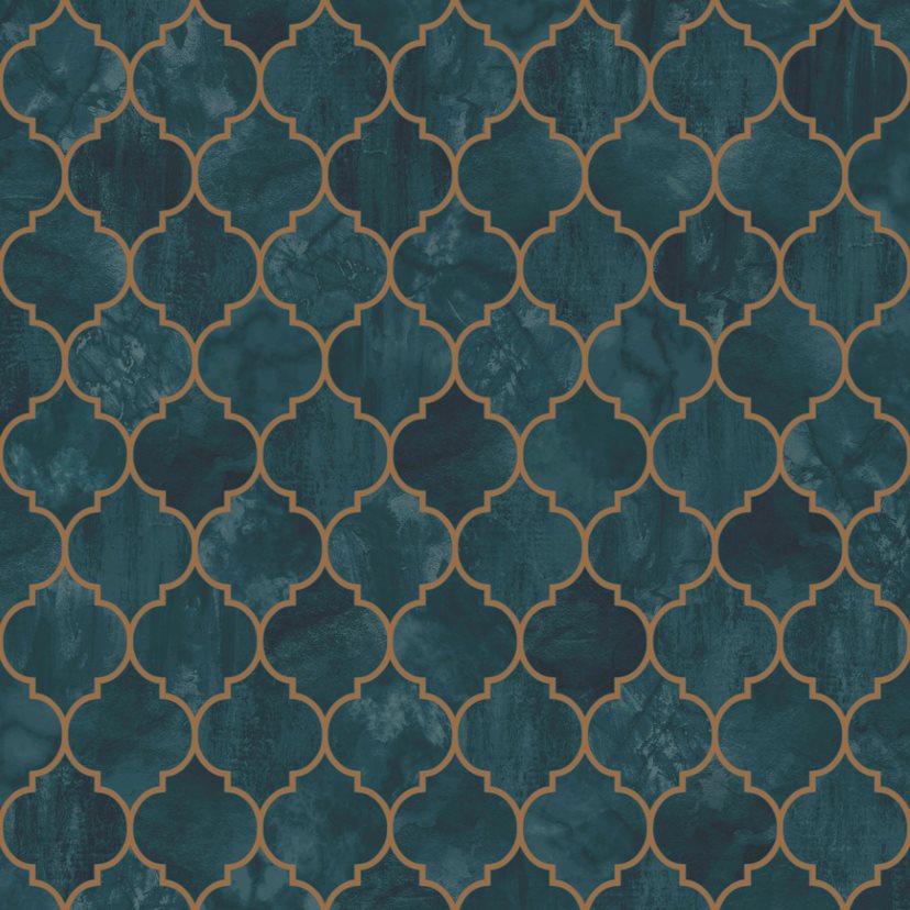 Tegula Tile Copper Geo | Geometric Copper Wallpaper | 112643