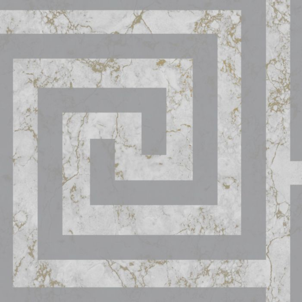 Athena Greek Marble Grey | Grey Marble Geometric Wallpaper | 4018