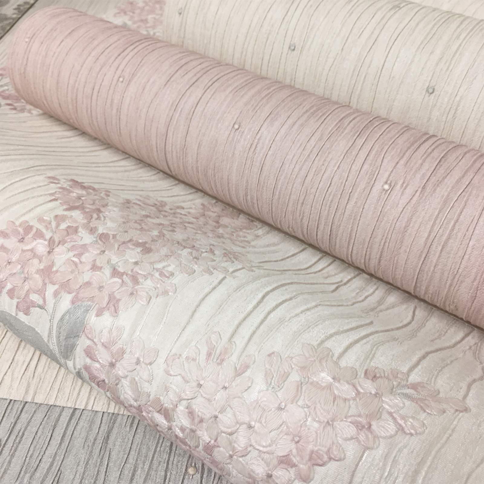 Tiffany Fiore Blush Pink Luxury Italian Vinyl Wallpaper 41310 | 41310