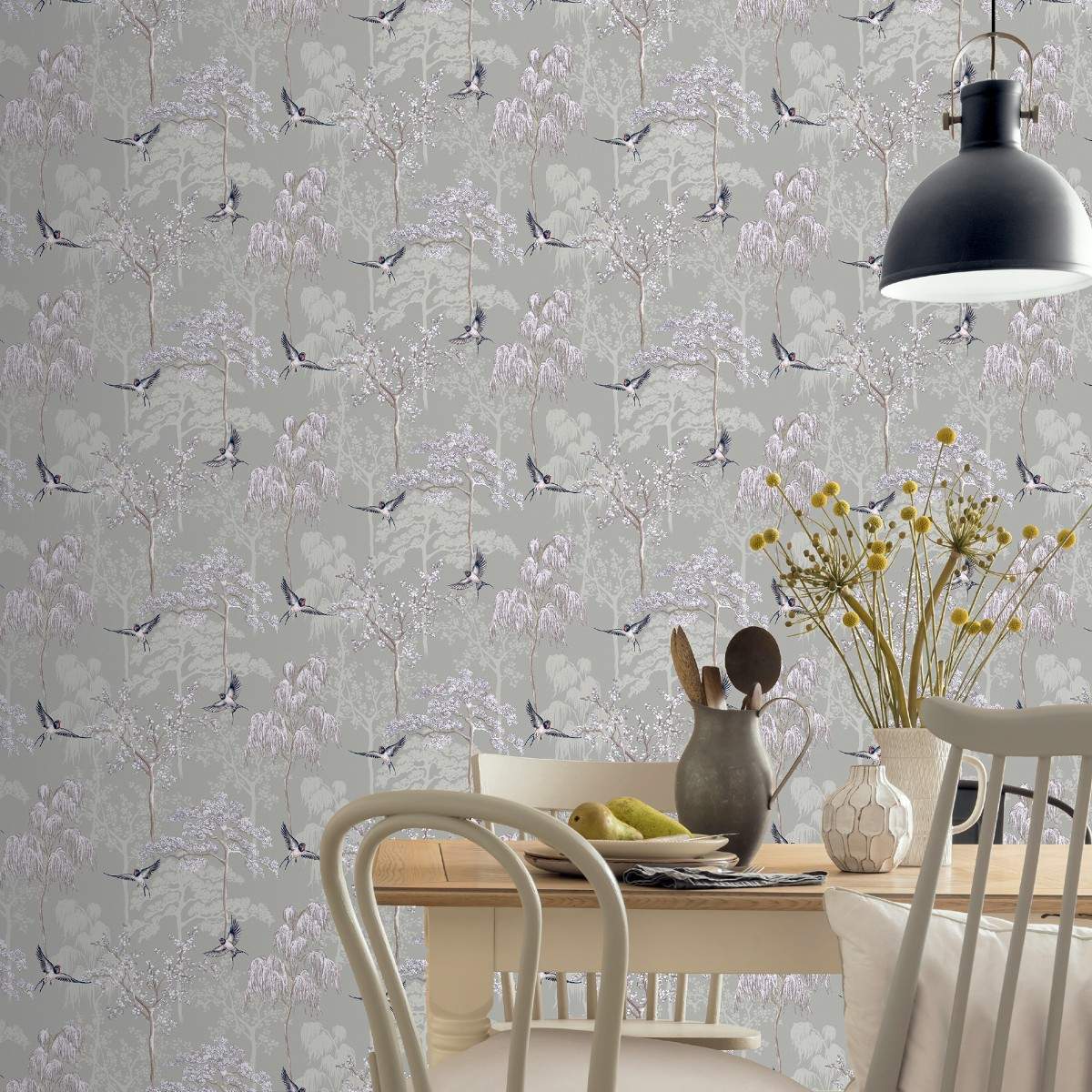 Japanese Garden Grey Birds Wallpaper 908105 | 908105